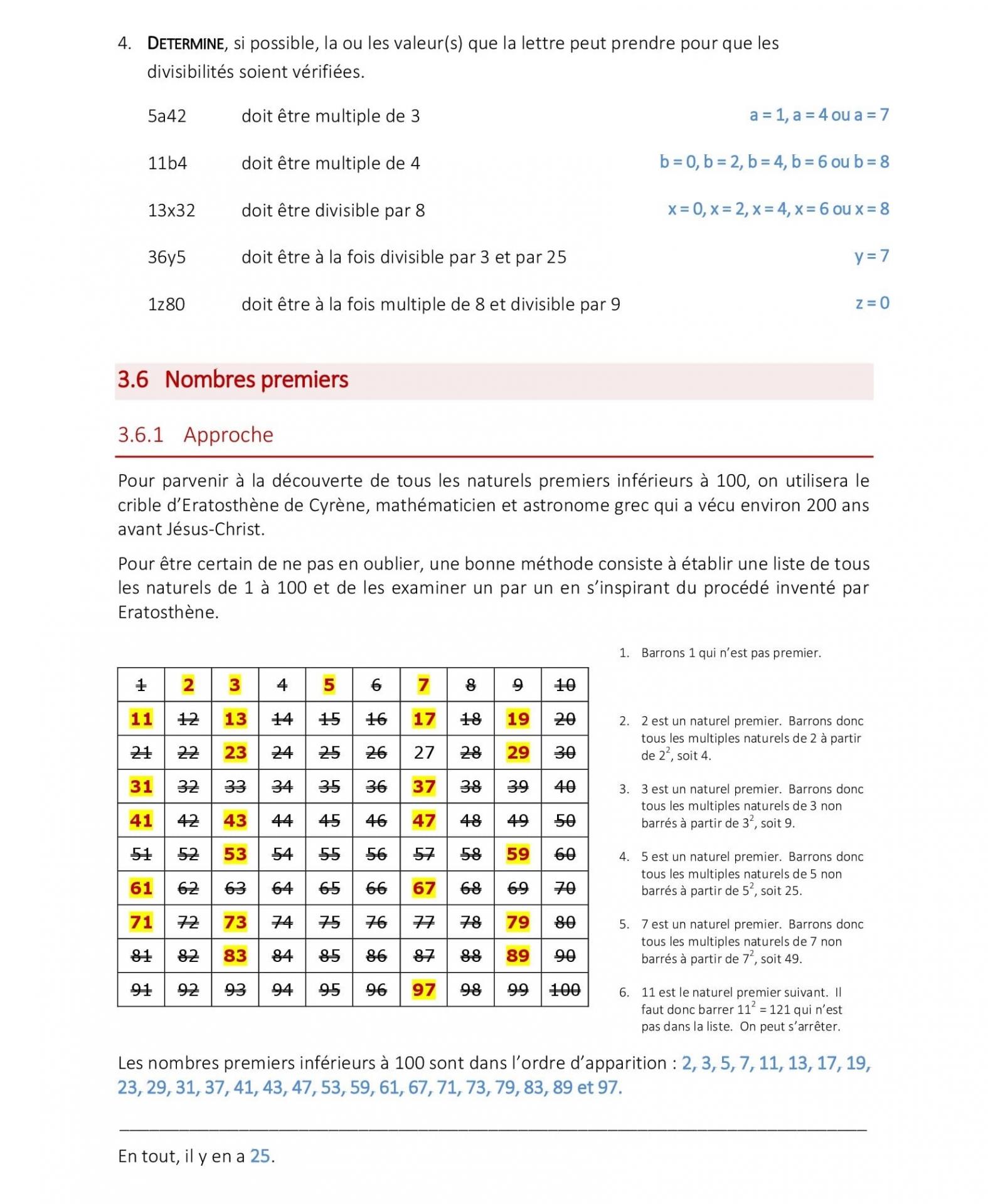 Diviseurs et multiples d'un nombre naturel